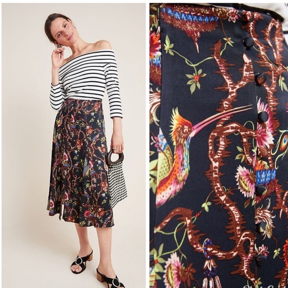 Anthropologie | Skirts | Anthropologie Maeve Freys Nightingale Skirt 6 ...